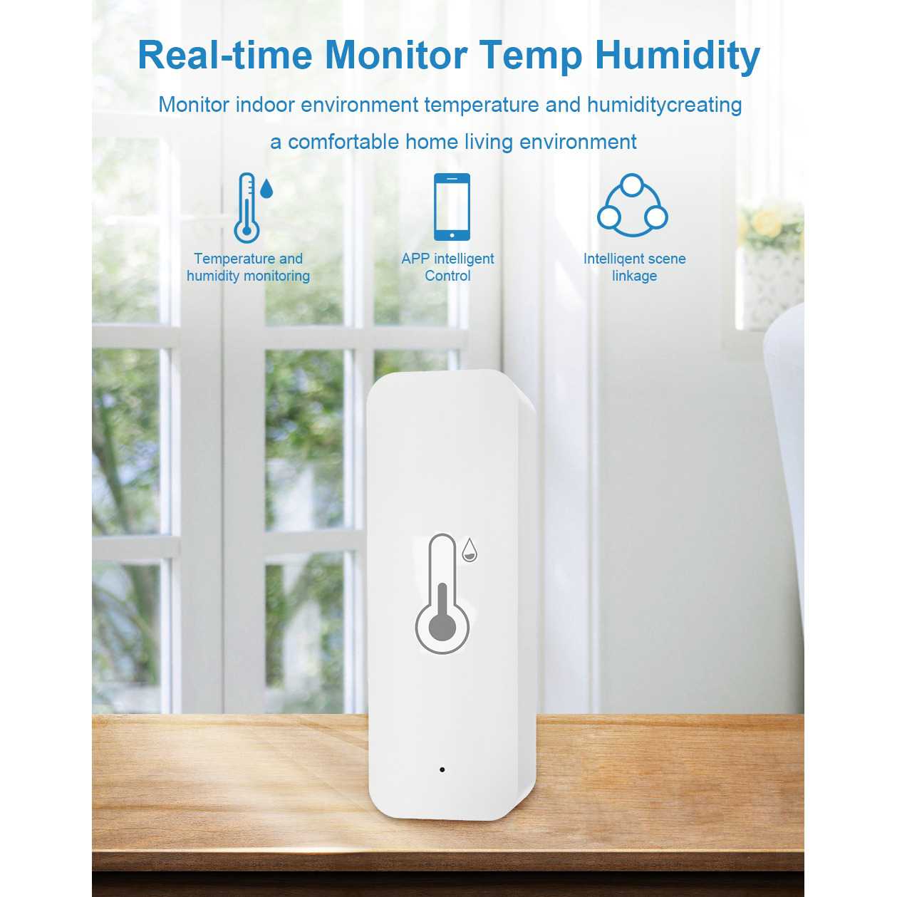 Jual Smart Temperature Humidity Sensor Hygrometer Real Time Wifi