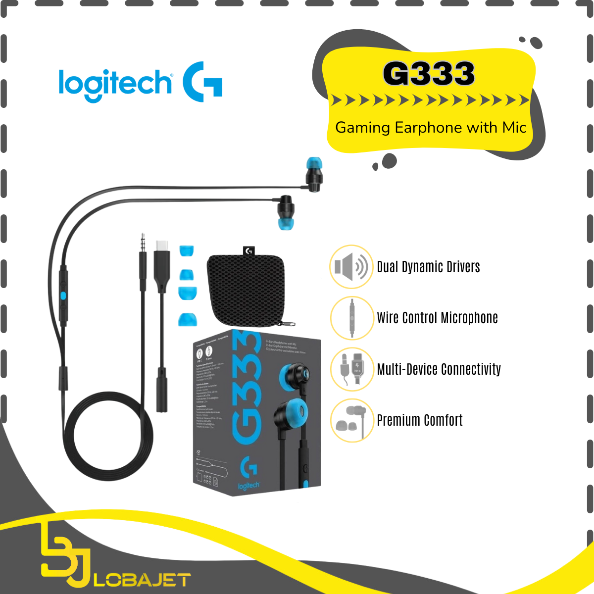 Jual Nama Produk LOGITECH G333 - Gaming Earphone with Mic
