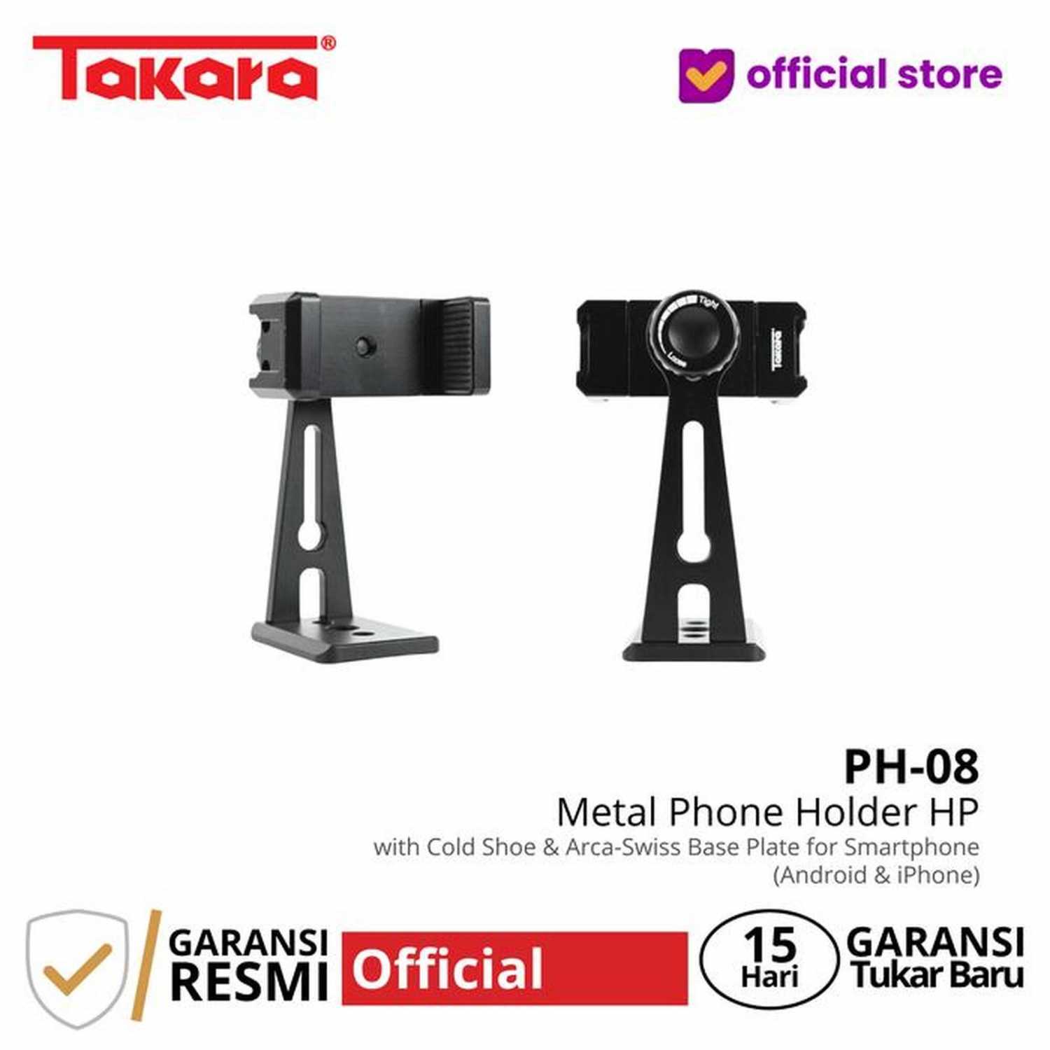 Jual Takara PH-08 Metal with Dual Cold Shoe Mount & Arca-Swiss
