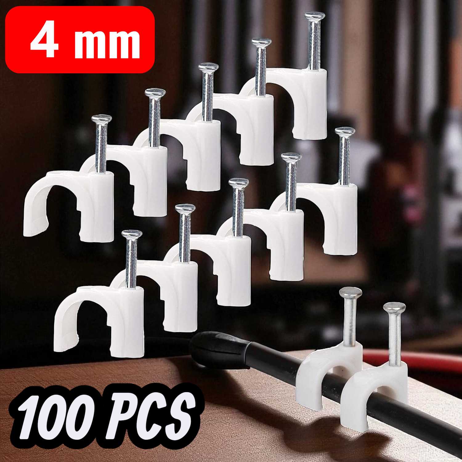 Jual Taffware Klip Kabel Cable Clip Round Wire Management with