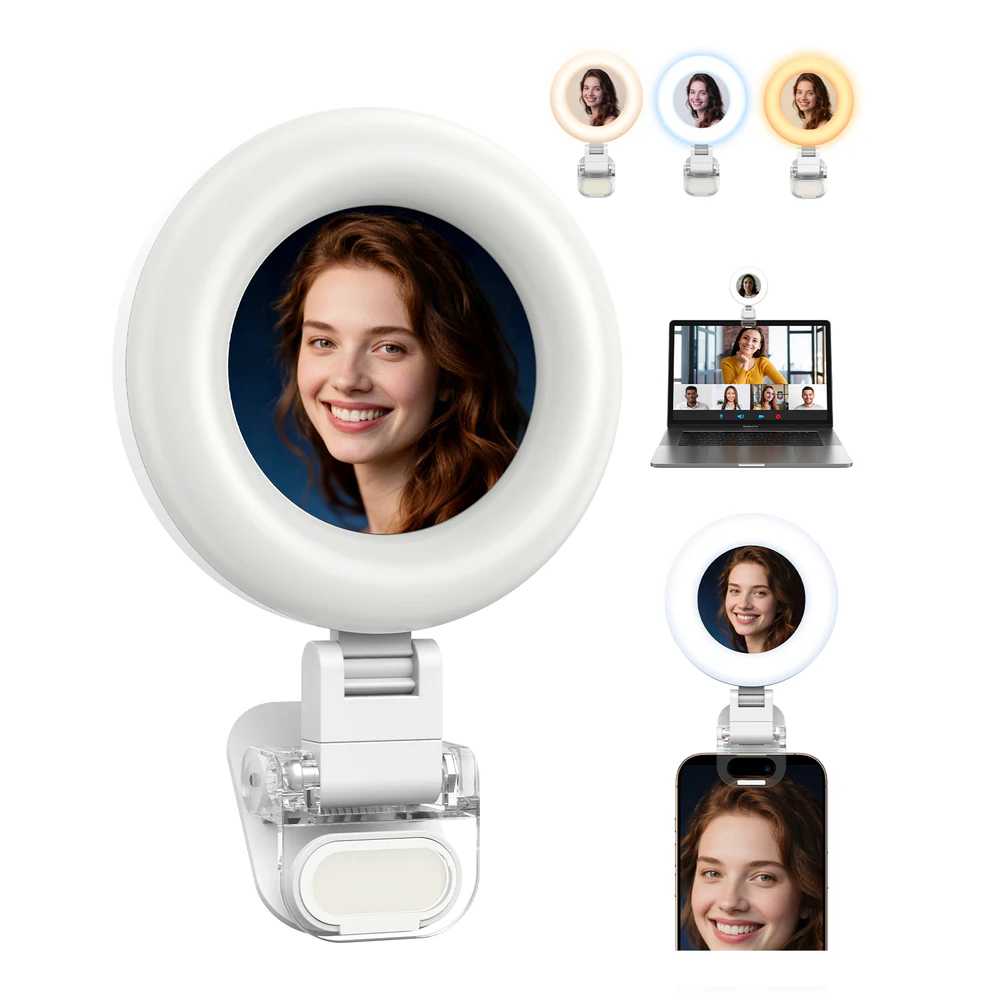 Jual TELESIN Lampu Ring Light LED 3in1 Color Clip Mirror 300mAh