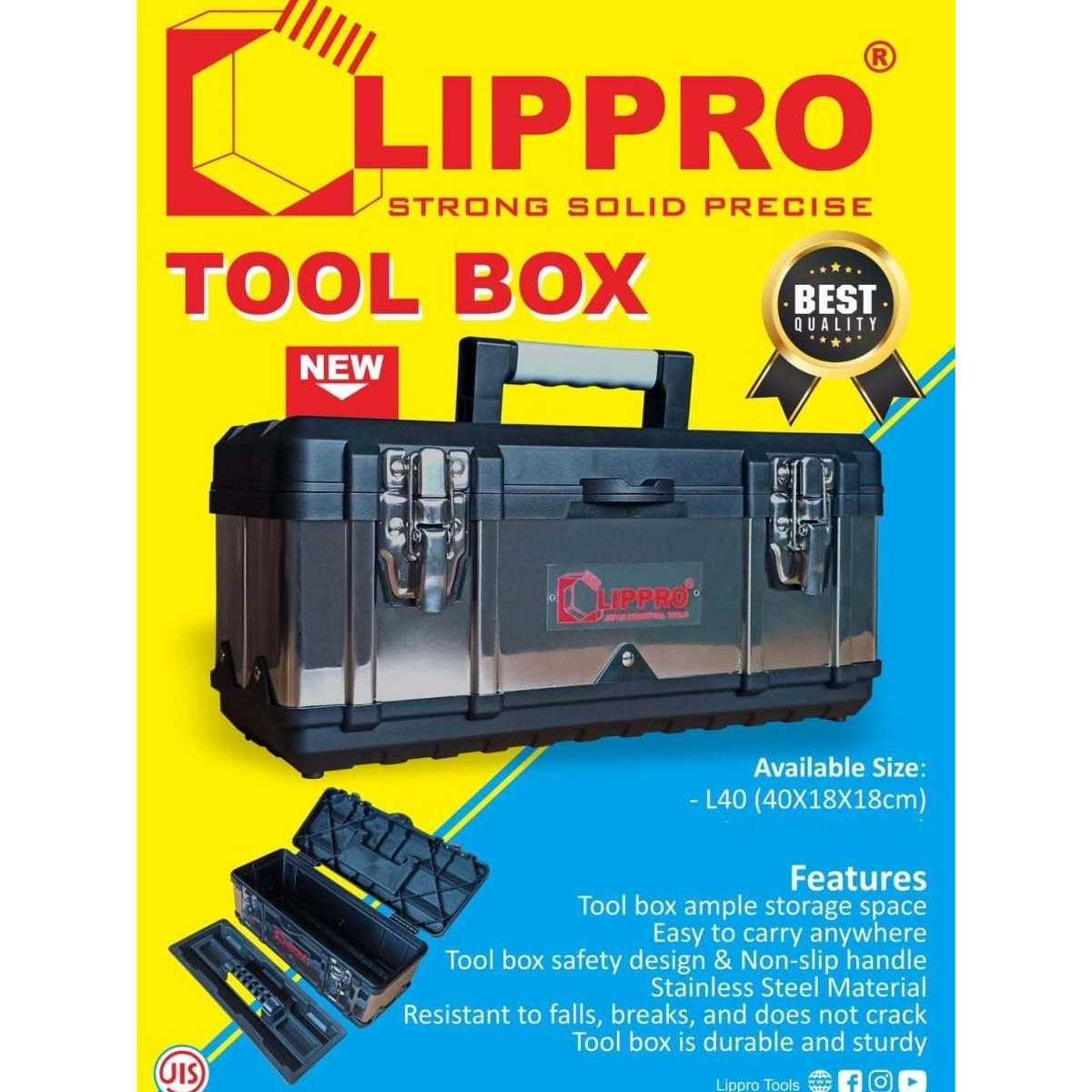 Jual Lippro L40 40x18x18cm Tool Box Besi Stainless Kotak | Jakmall.com