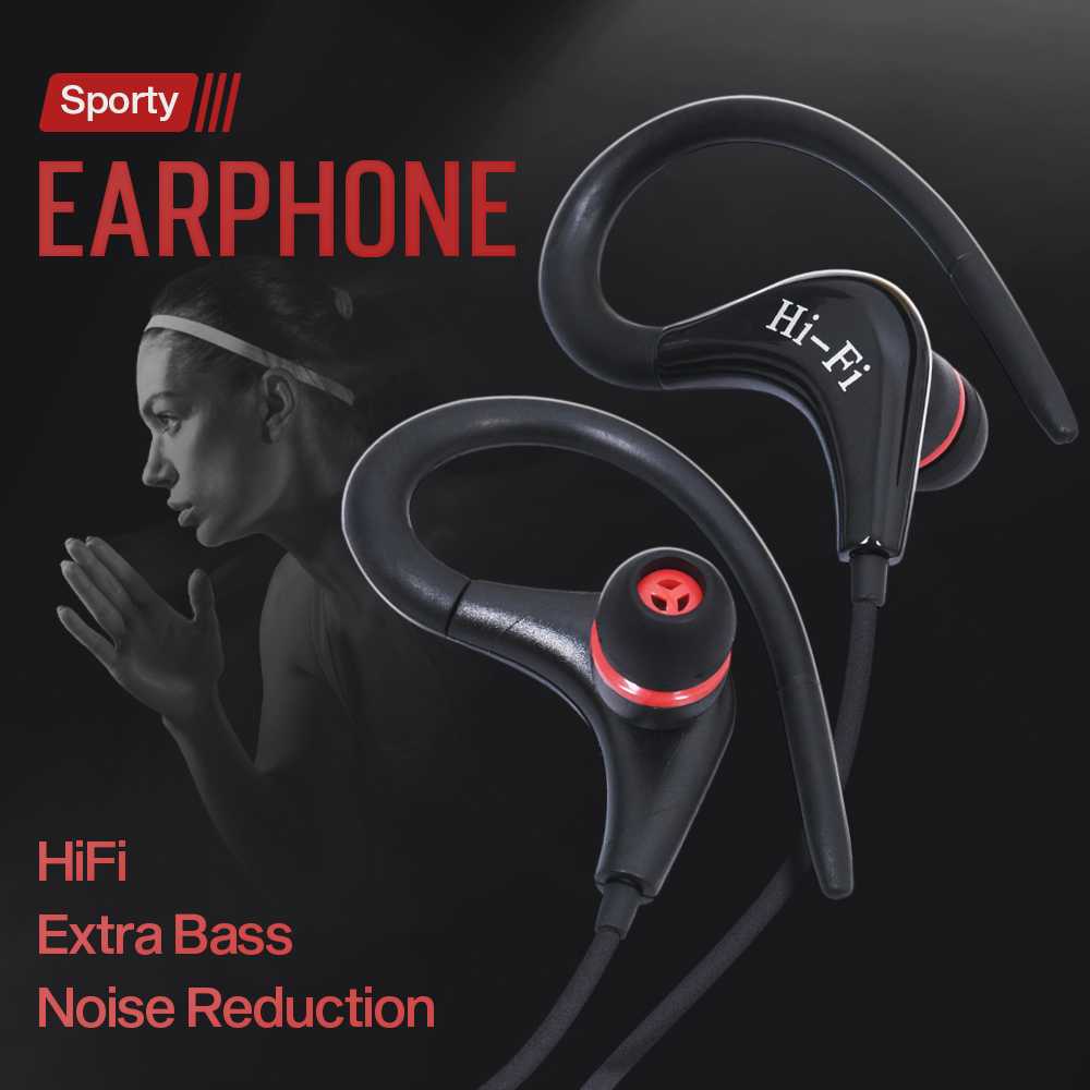 Jual Taffware Earphone Sport Extra Bass HiFi Noise Reduction Mic