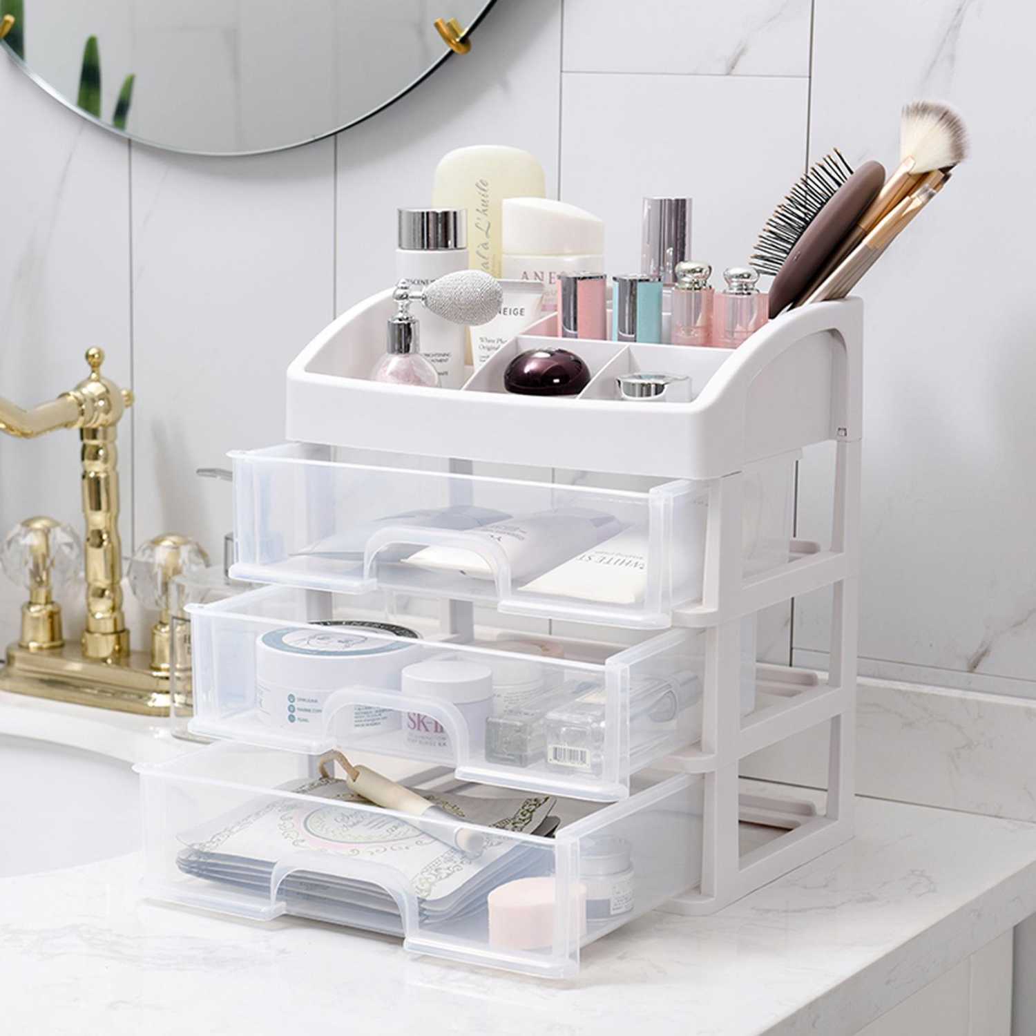 Jual Rak Susun 3 Laci Tempat Barang Serbaguna Kosmetik MakeUp