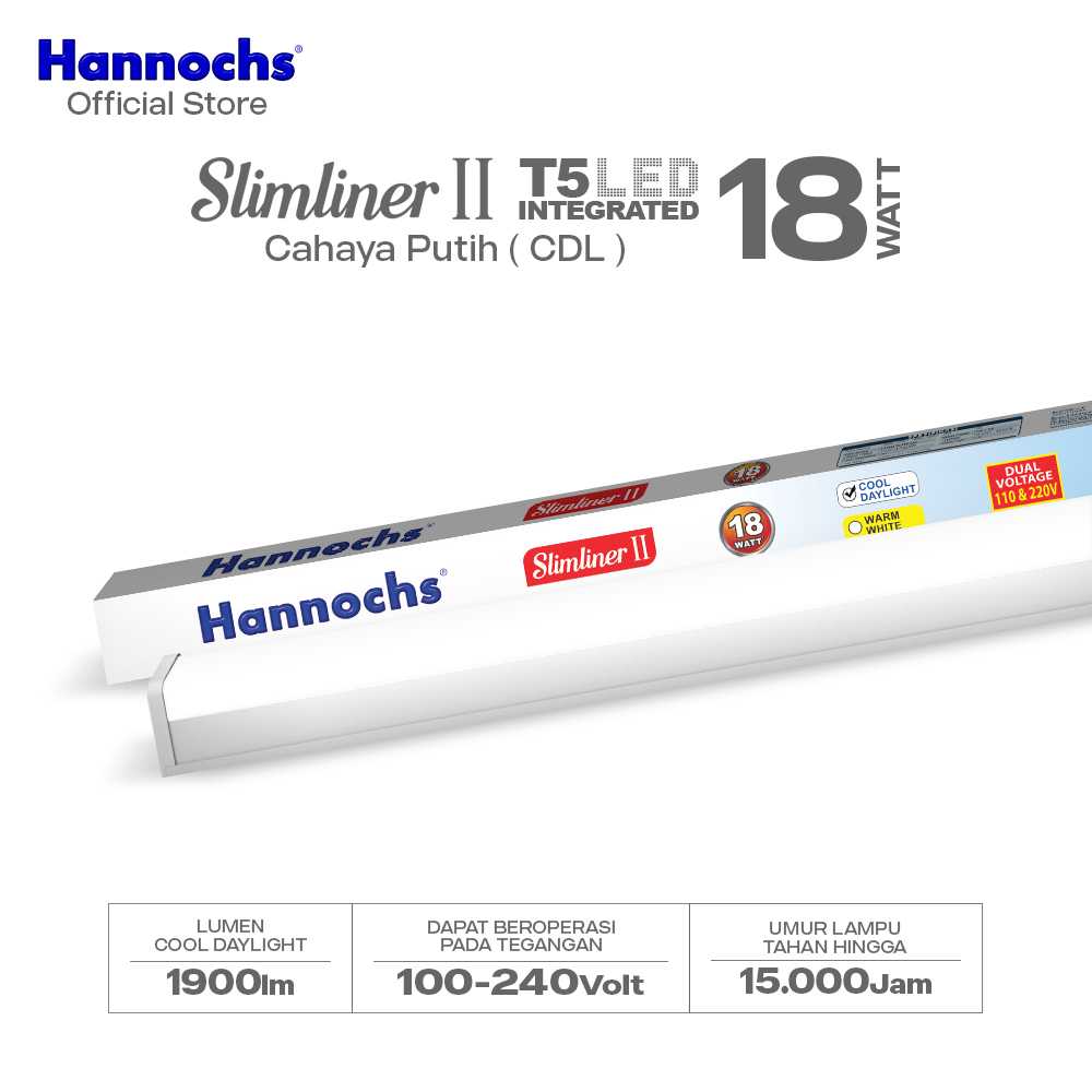 Jual Hannochs Lampu Neon LED Slimliner II T5 LED 18 Watt Cahaya