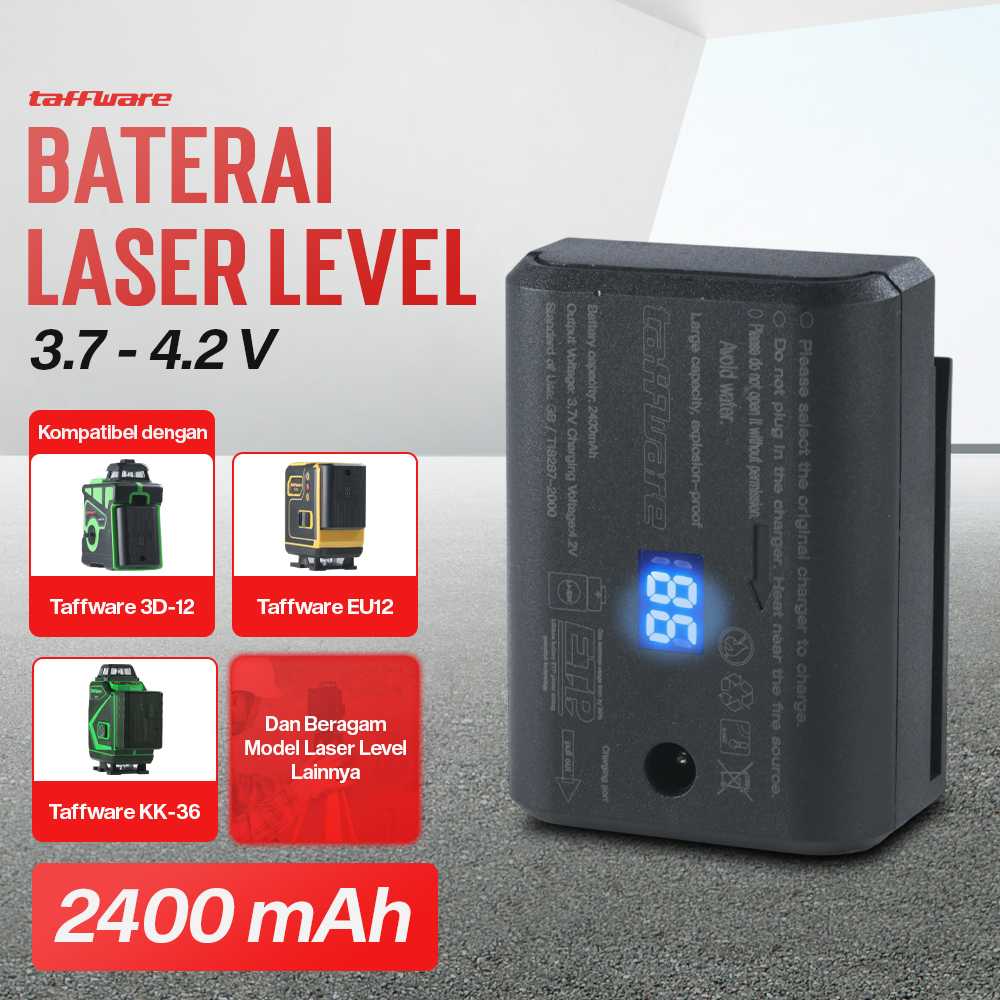 Jual Taffware Baterai Laser Level 3D Rechargeable Battery with