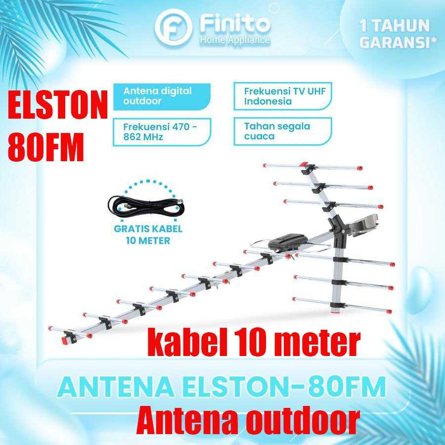 Jual Antena digital TV Elston-80FM kabel 10 meter Supprot STB TV