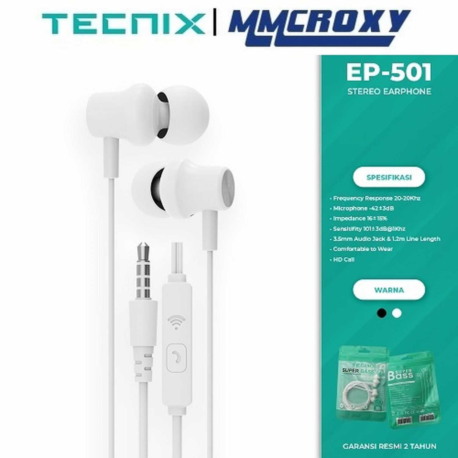 Jual Tecnix EP-501 Earphone Hi Fi Stereo Earbuds Super Bass HD