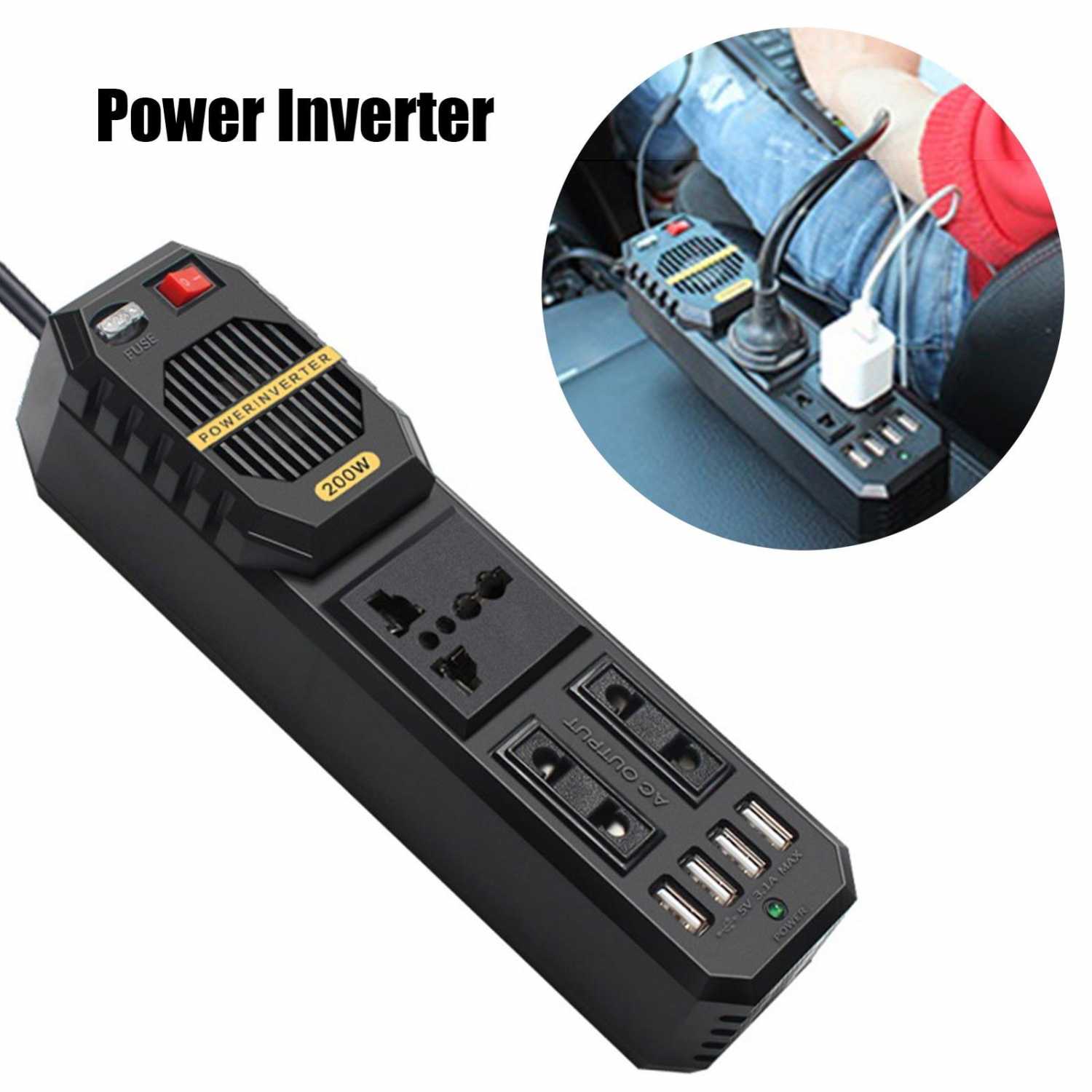 Jual Converter Listrik Mobil Car Power Inverter DC 12 to AC 220V