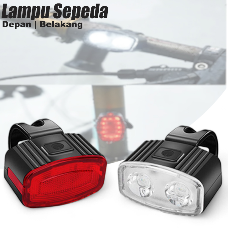 Jual LIDS Lampu Sepeda Depan Belakang LED Charging Waterproof