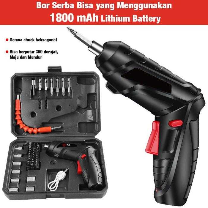 Jual 25in1 Cordless Impact Drill Mini Mesin Obeng Bor Portable