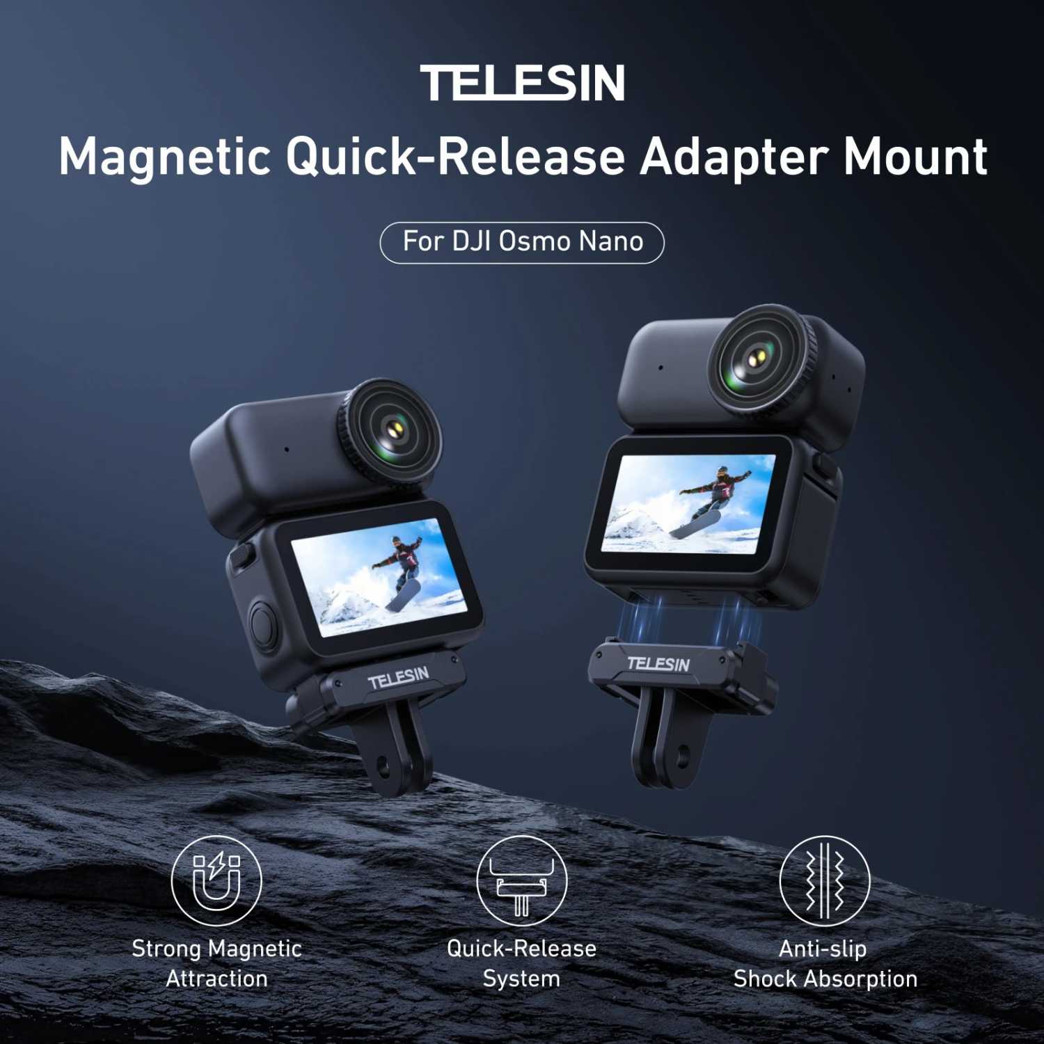 Jual TELESIN Adapter Kamera Aksi Magnetic Quick Release DJI OSMO