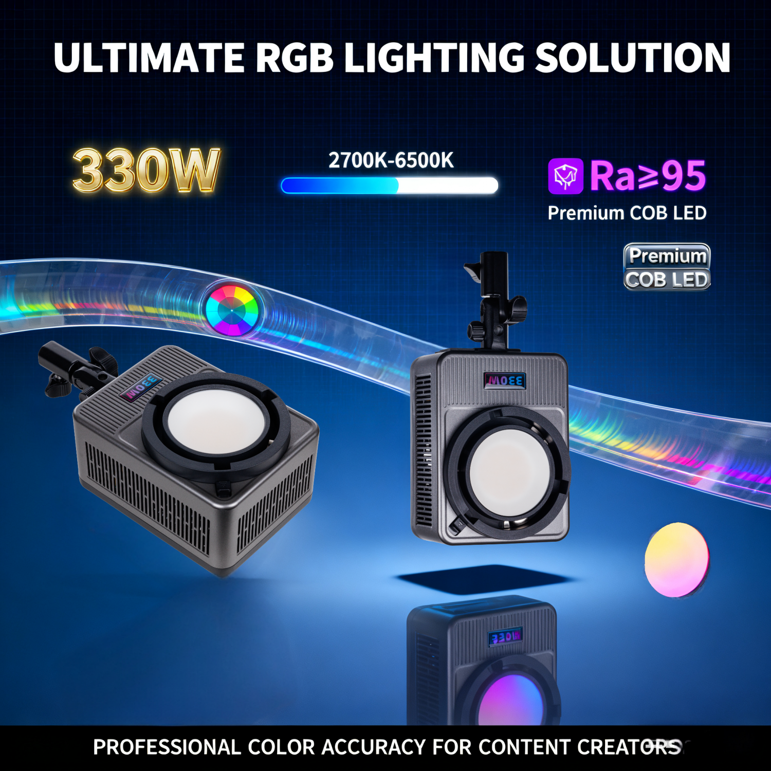 Jual LIYADI Lampu Studio Fotografi COB LED RGBW 24 Mode TFT