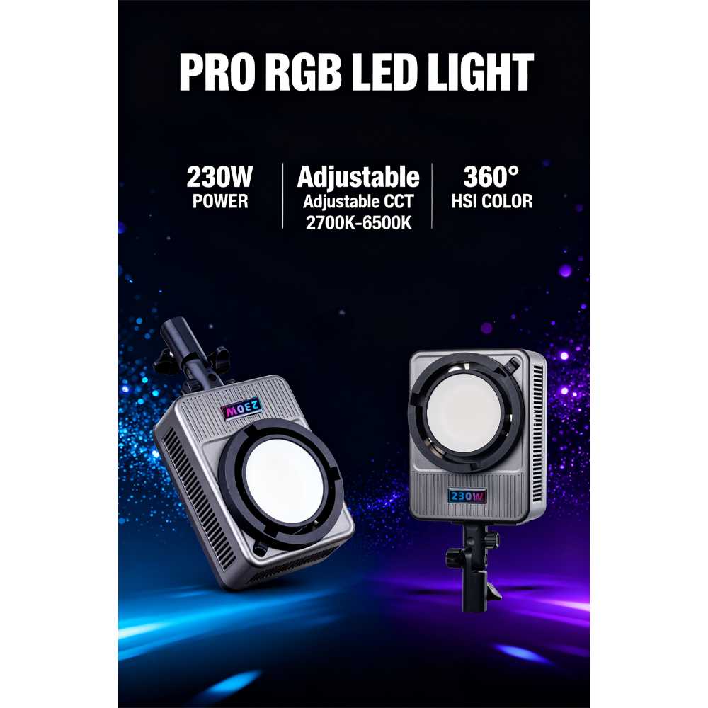 Jual LIYADI Lampu Studio Fotografi COB LED RGBW 24 Mode TFT
