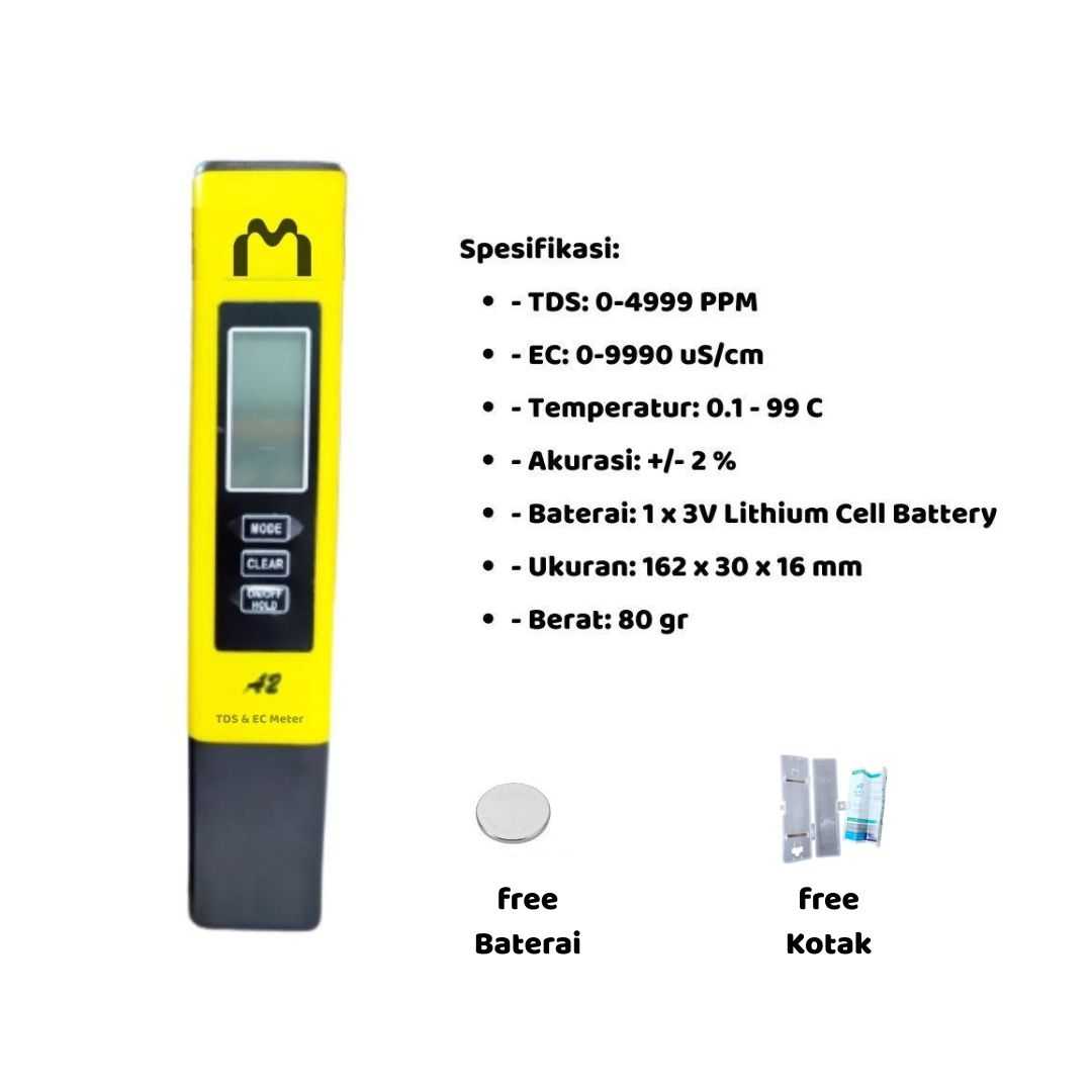 Jual TDS & EC Meter Kuning / TDS Dan EC Meter Hold With | Jakmall.com