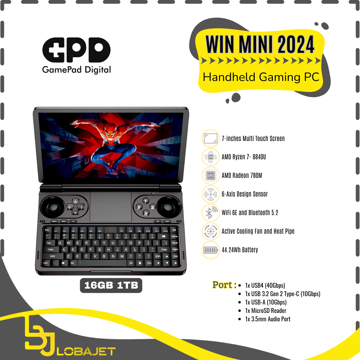 Jual GPD WIN MINI 2024 - 7-inch Handheld Gaming PC | Jakmall.com