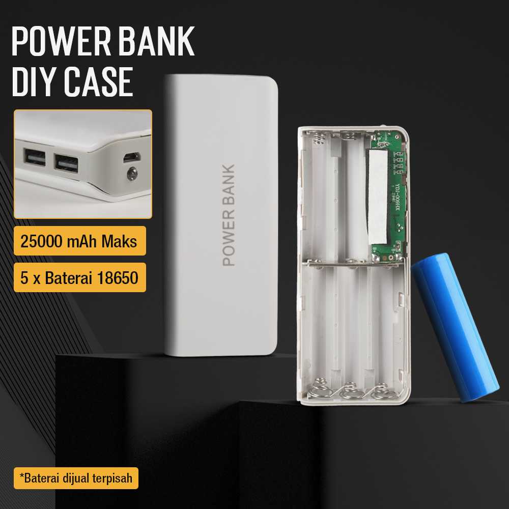 Jual VBESTLIFE Power Bank DIY Case Dual USB 5 Slot Baterai 18650