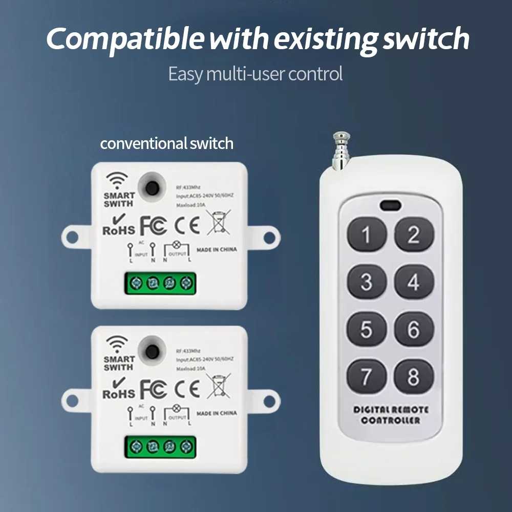 Jual YULO Wireless Relay Switch Remote Control 433 MHz EV1527
