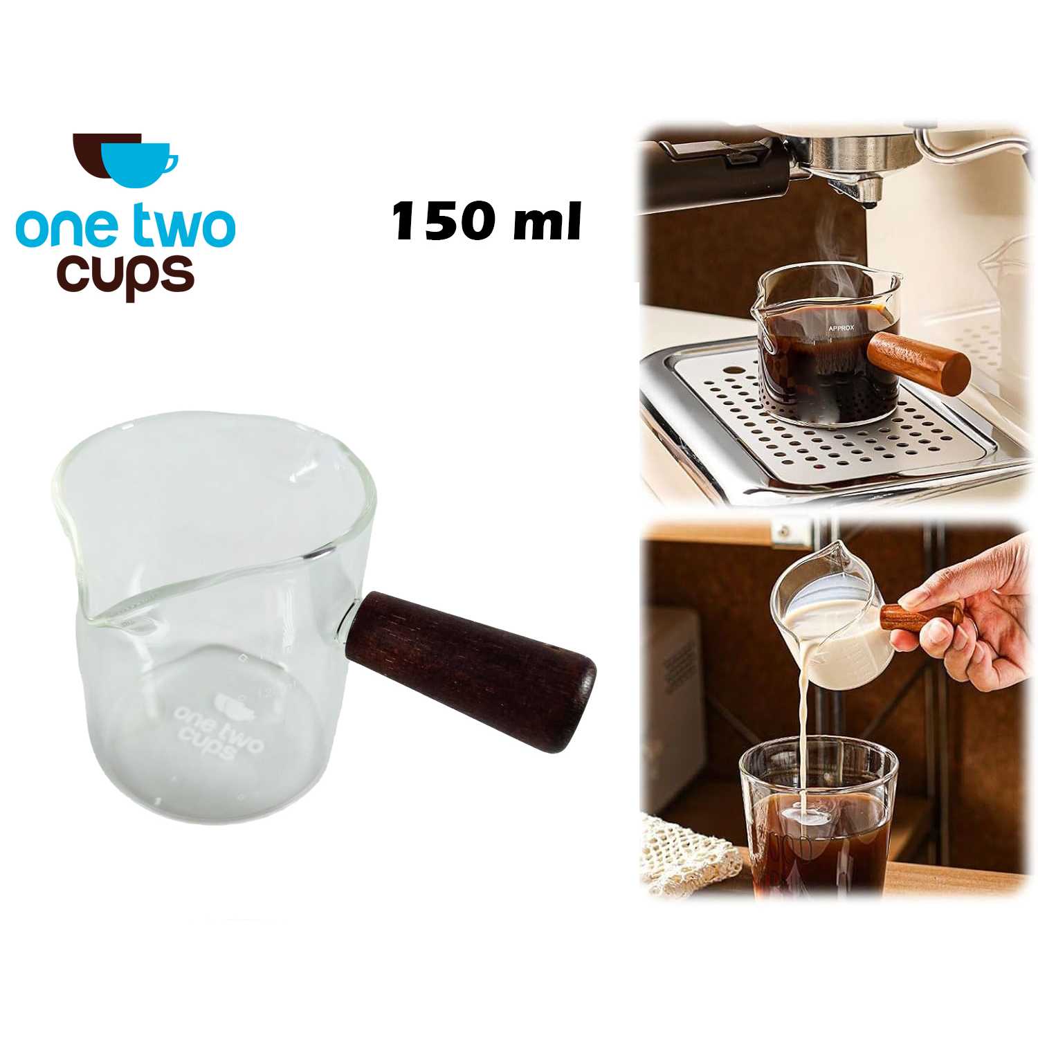 Jual One Two Cups Gelas Takar Kopi Espresso Shot Measuring 150ml