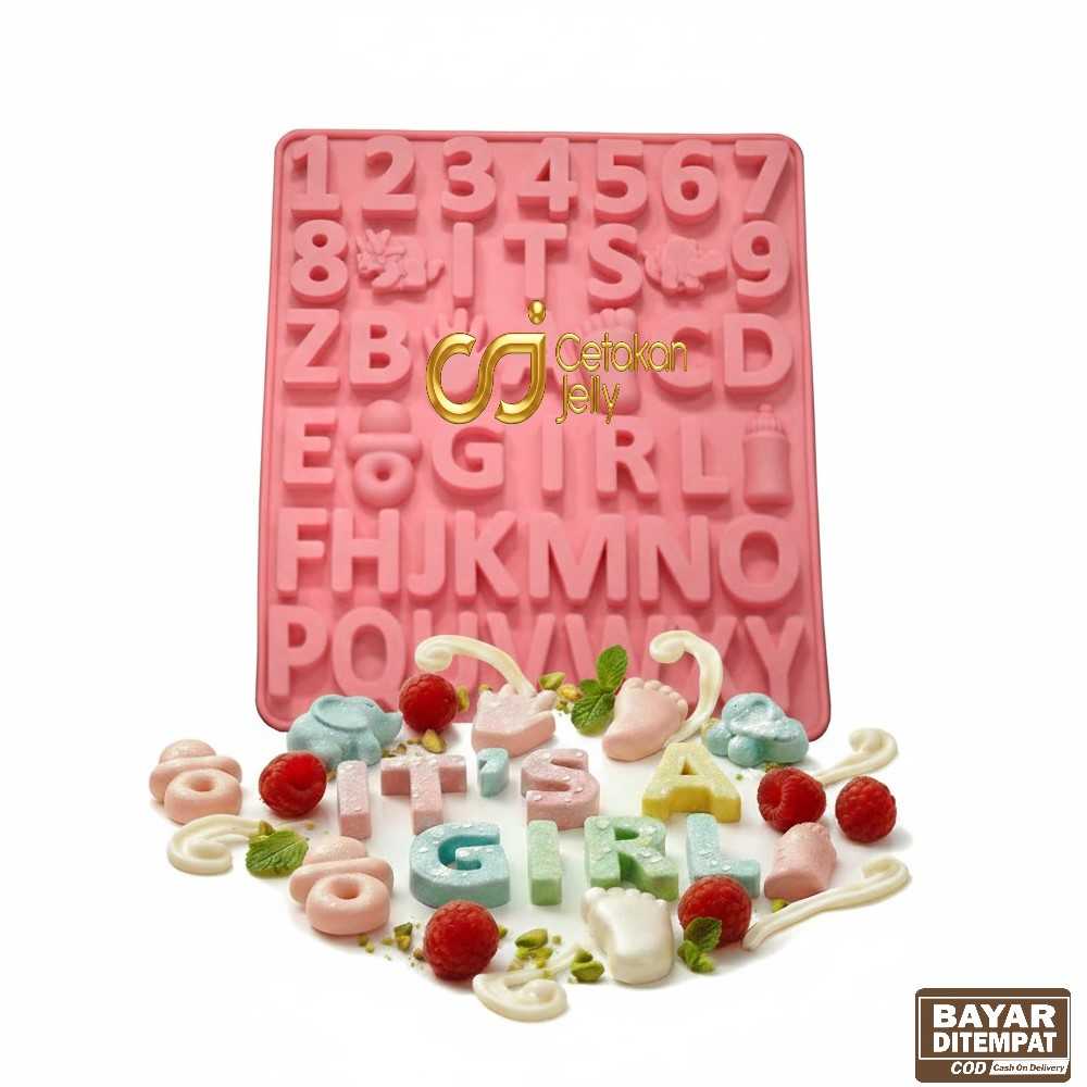 Jual CJ Cetakan Coklat Cokelat Puding Alphabet Numerik Baby
