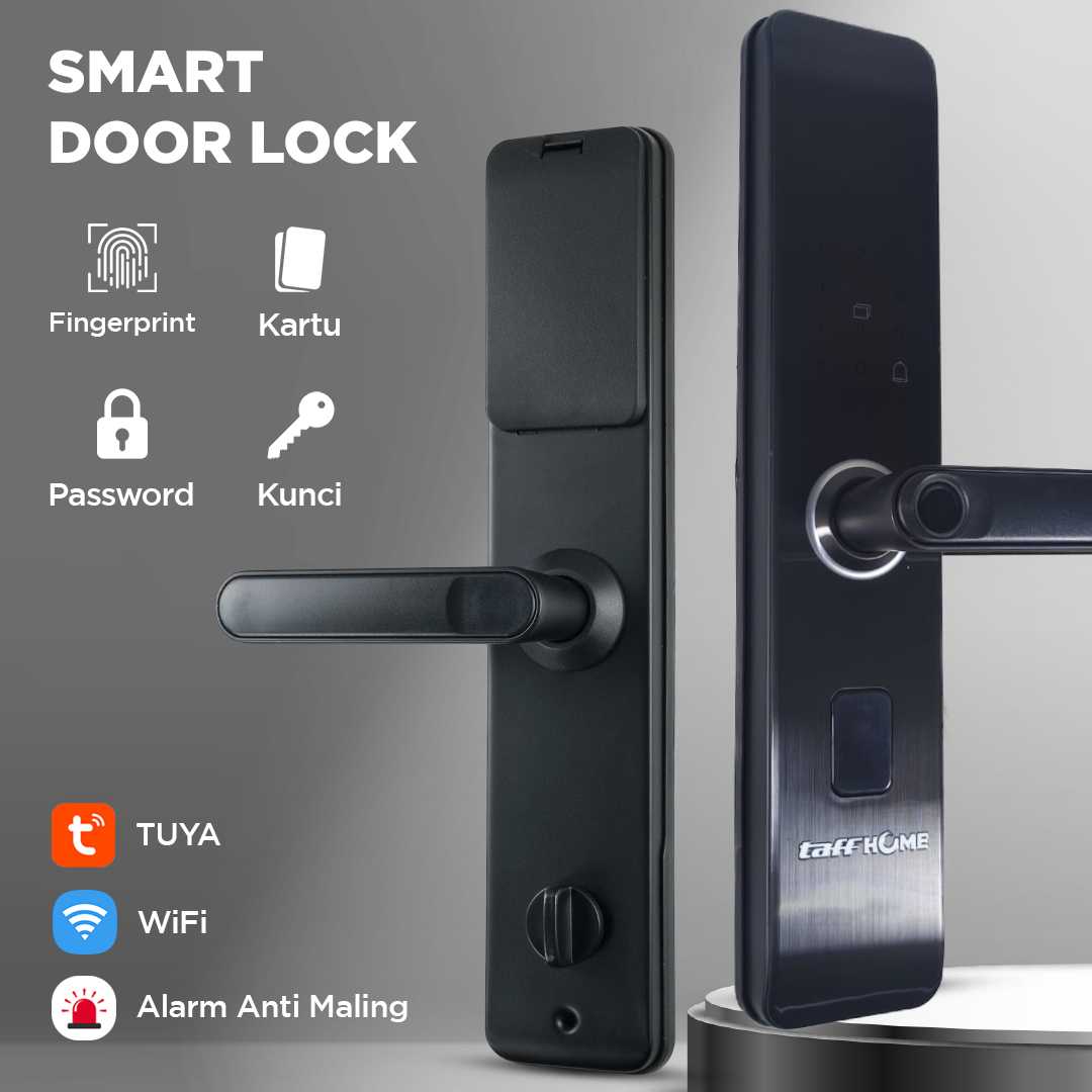 Jual TaffHOME Smart Door Lock Tuya App Bluetooth Fingerprint