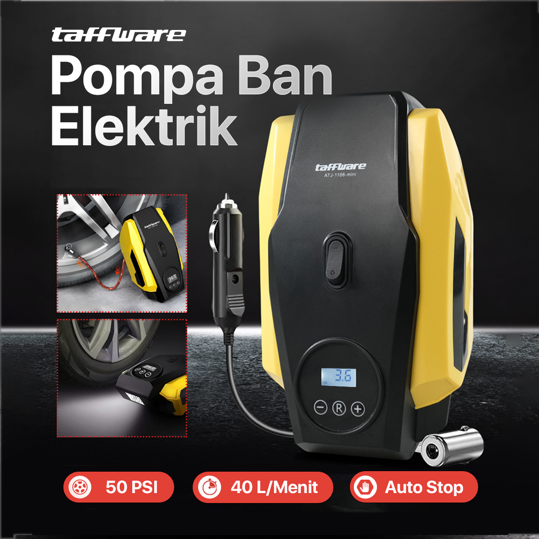 Jual Taffware Pompa Ban Elektrik Portable Air Compressor DC 12V