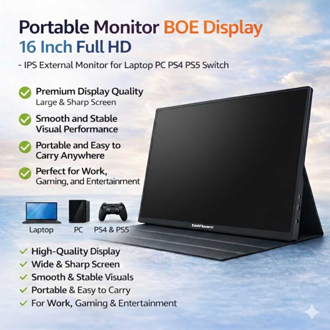 Jual Taffware Portable Monitor Touchscreen 16 Inch IPS WUXGA