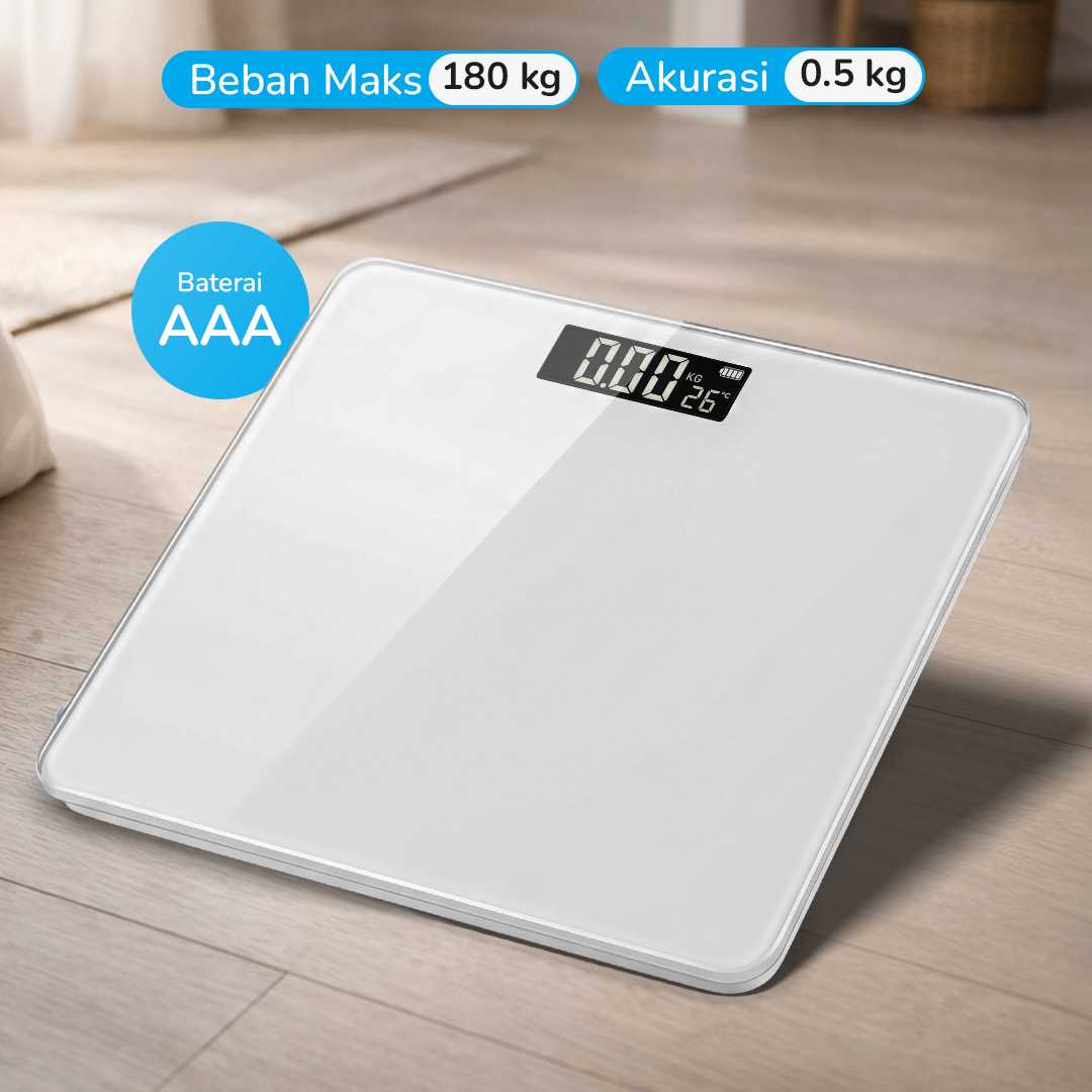 Jual LIFEHOOD Timbangan Badan Digital Scale Battery 180kg - A56I
