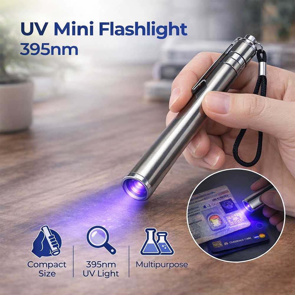 Jual LOGOS Senter UV Ultraviolet Mini Flashlight Light Pen 395nm