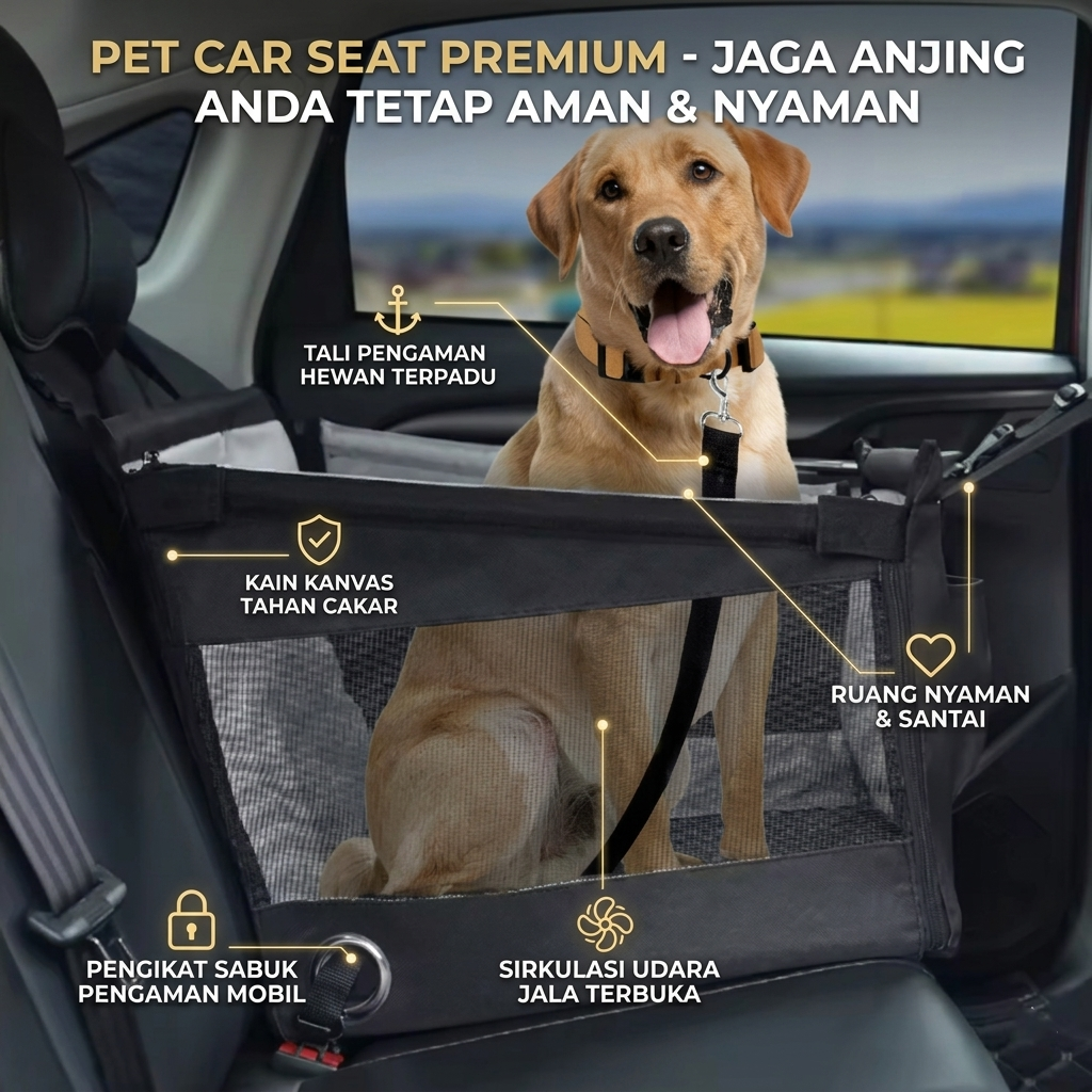Jual Kennel Pet Dog Cat Car Seat Waterproof Kursi Mobil Anjing