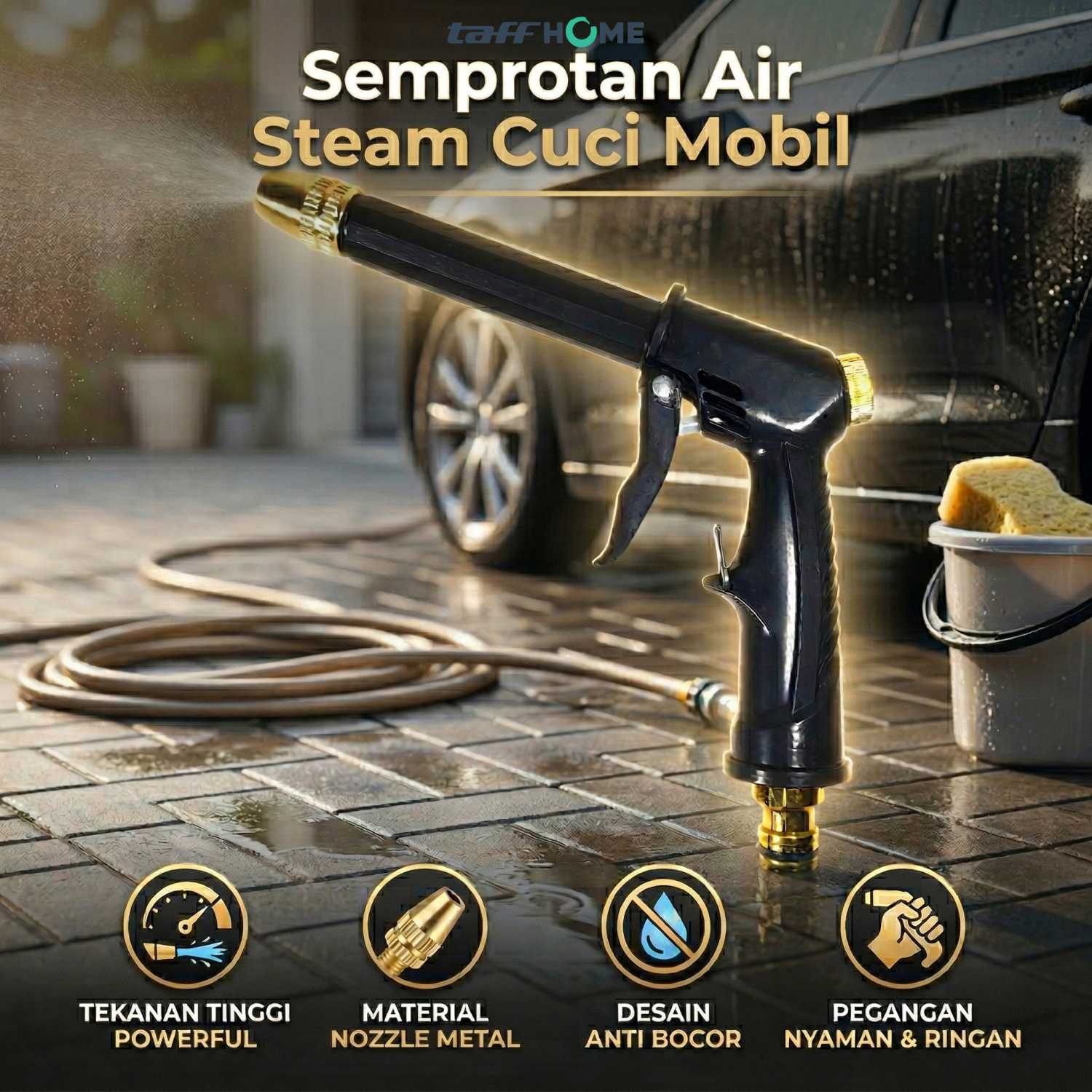 Jual TaffHOME Semprotan Air Steam Cuci Mobil High Pressure Gun