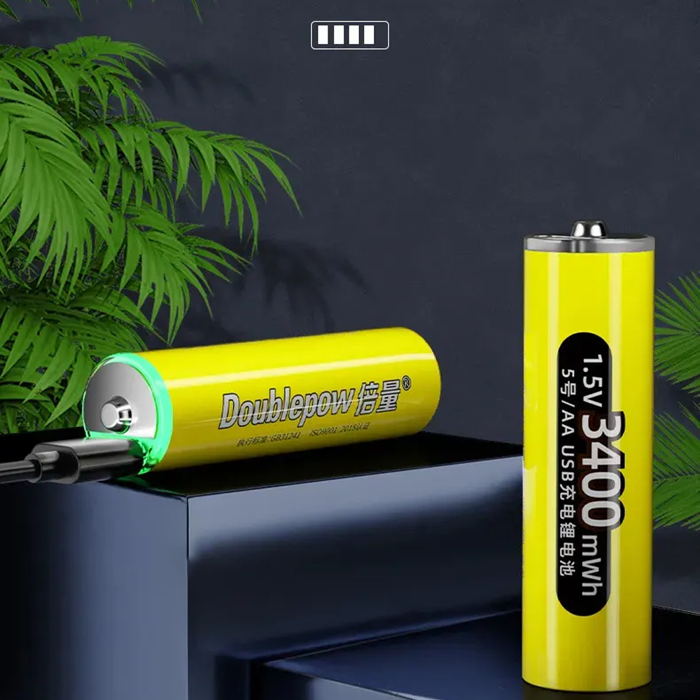 Jual Doublepow Baterai Isi Ulang AA Rechargeable Type C 3400mWh