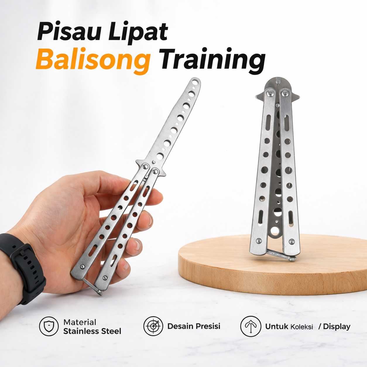 Jual Tian Sen Pisau Lipat Training Balisong Butterfly Portable