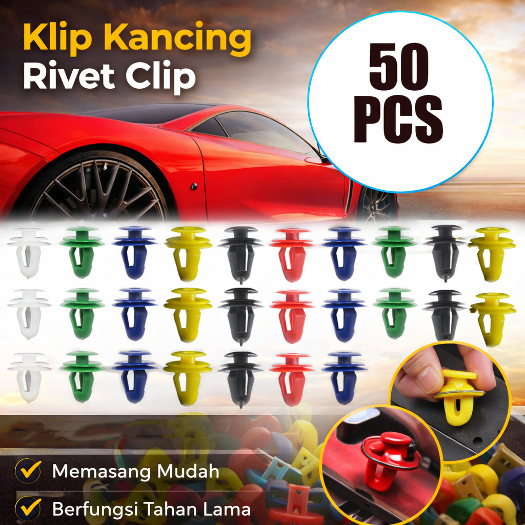 Jual OTOHEROES Klip Kancing Panel Pintu Mobil Baut Rivet Clip 50
