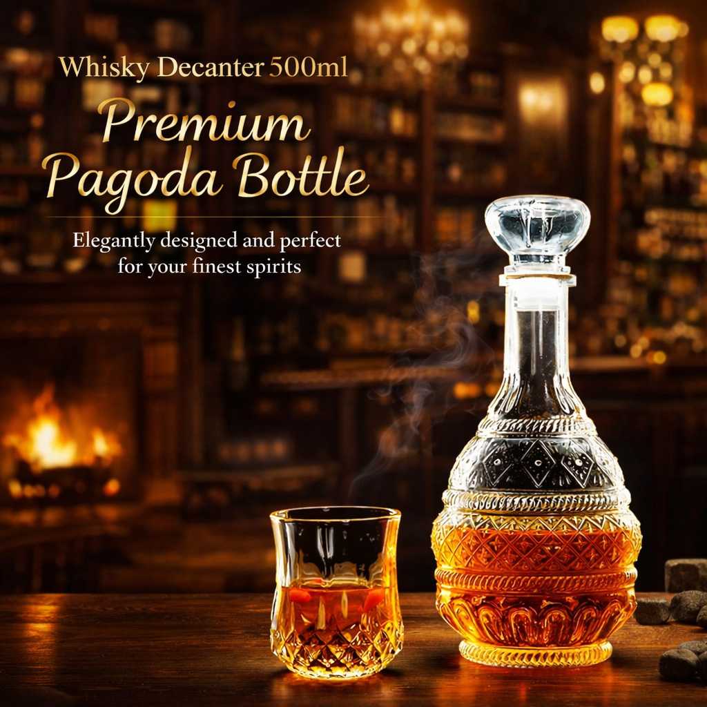 Jual One Two Cups Botol Whisky Decanter Glass Bottle Liquor